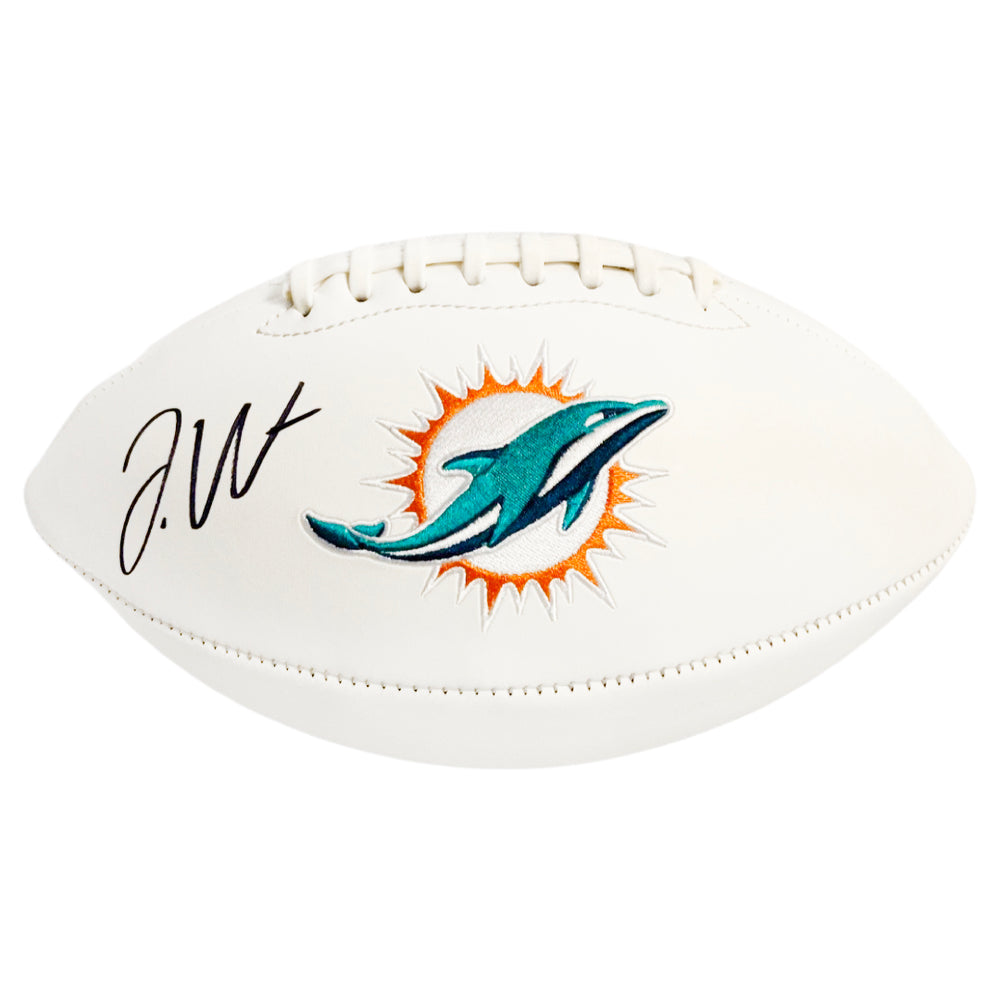 Jaylen Waddle Signed Miami Dolphins Official NFL Team Logo White Footb ...