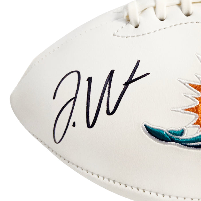 Jaylen Waddle Signed Miami Dolphins Official NFL Team Logo White Footb ...