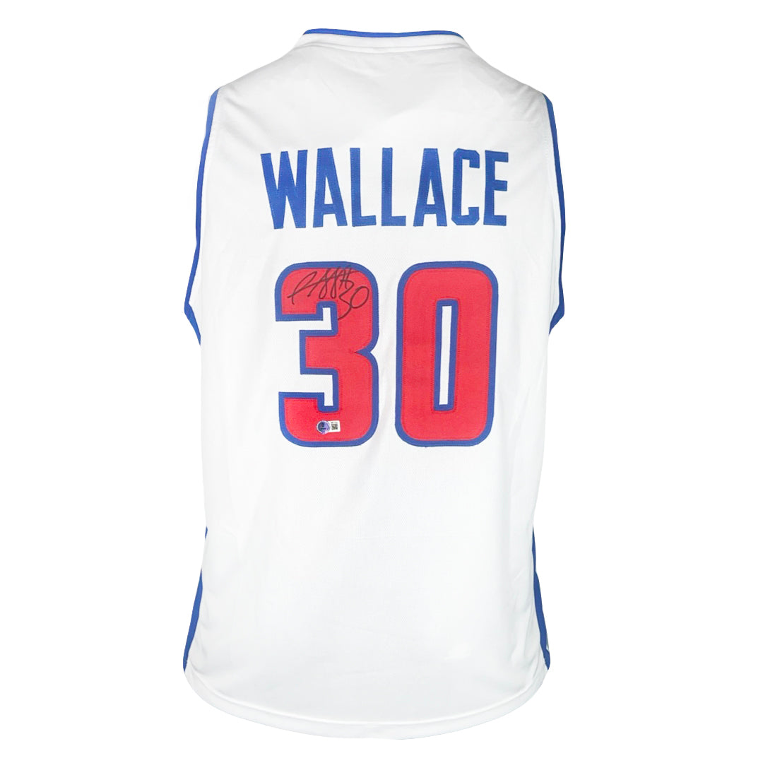 Rasheed Wallace Signed Detroit White Basketball Jersey (Beckett) — RSA