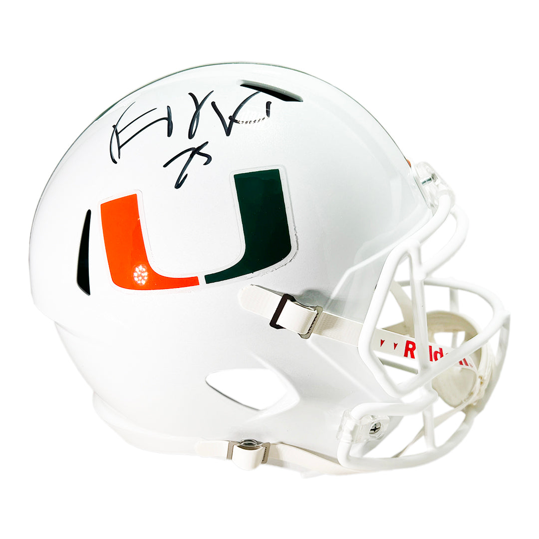 Vince Wilfork Signed Miami Hurricanes Speed Full-Size White Replica Fo ...