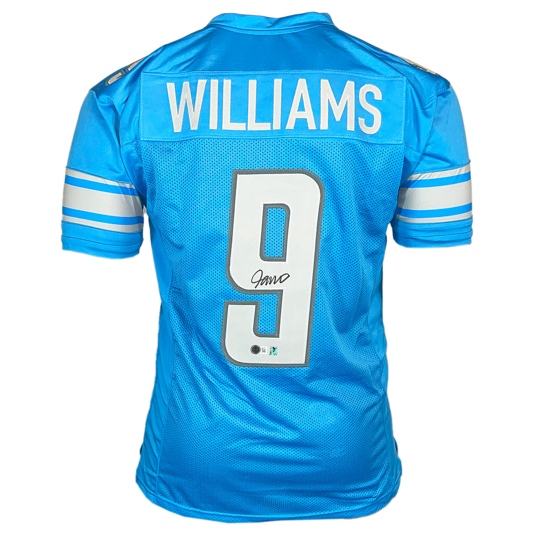 Jameson Williams Signed Detroit Light Blue Football Jersey (Beckett) — RSA