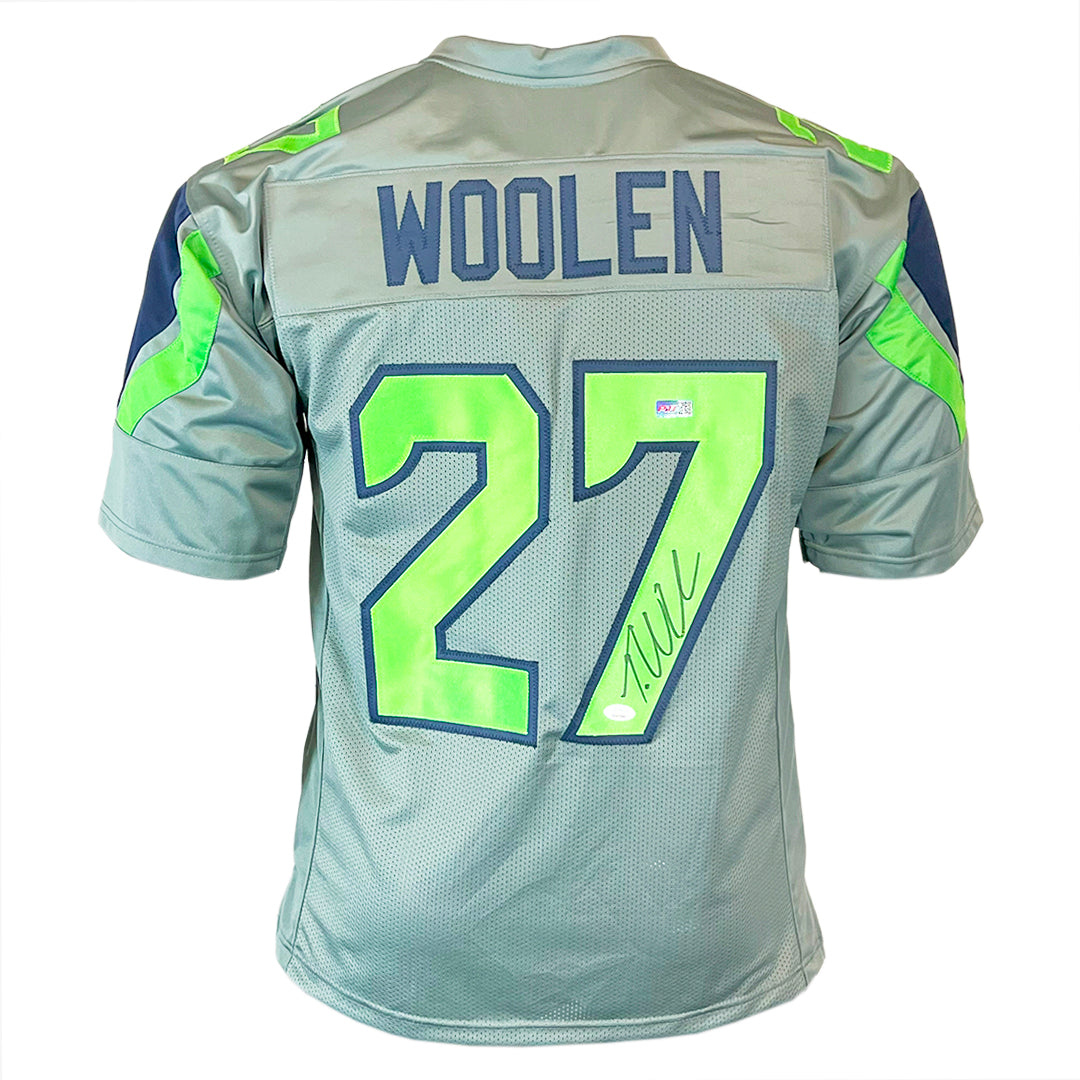 Tariq Woolen Signed Seattle Grey Football Jersey (JSA) — RSA