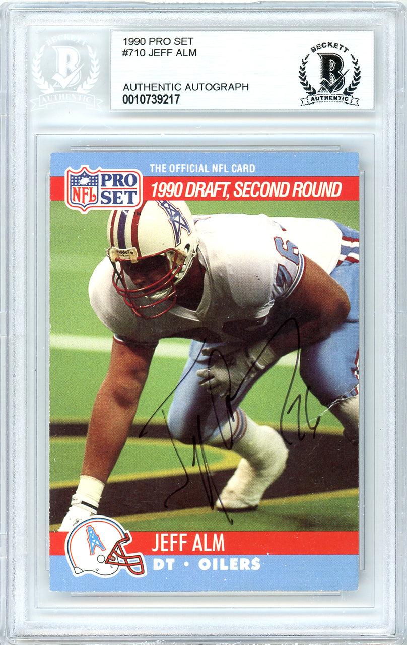 Jeff Alm Autographed 1990 Pro Set Rookie Card #710 Houston Oilers Beck ...
