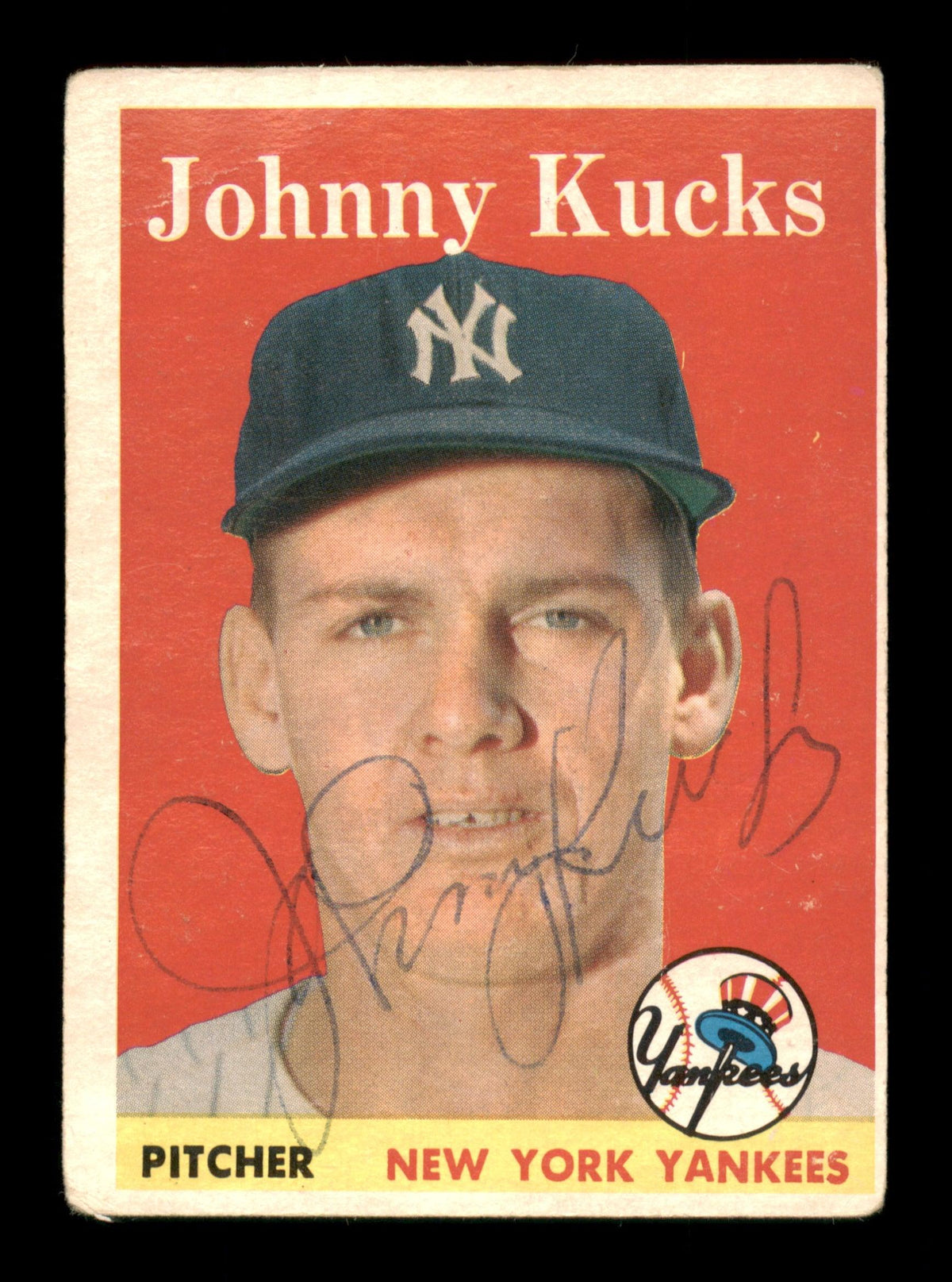 Johnny Kucks Autographed 1958 Topps Card #87 New York Yankees SKU #198 ...