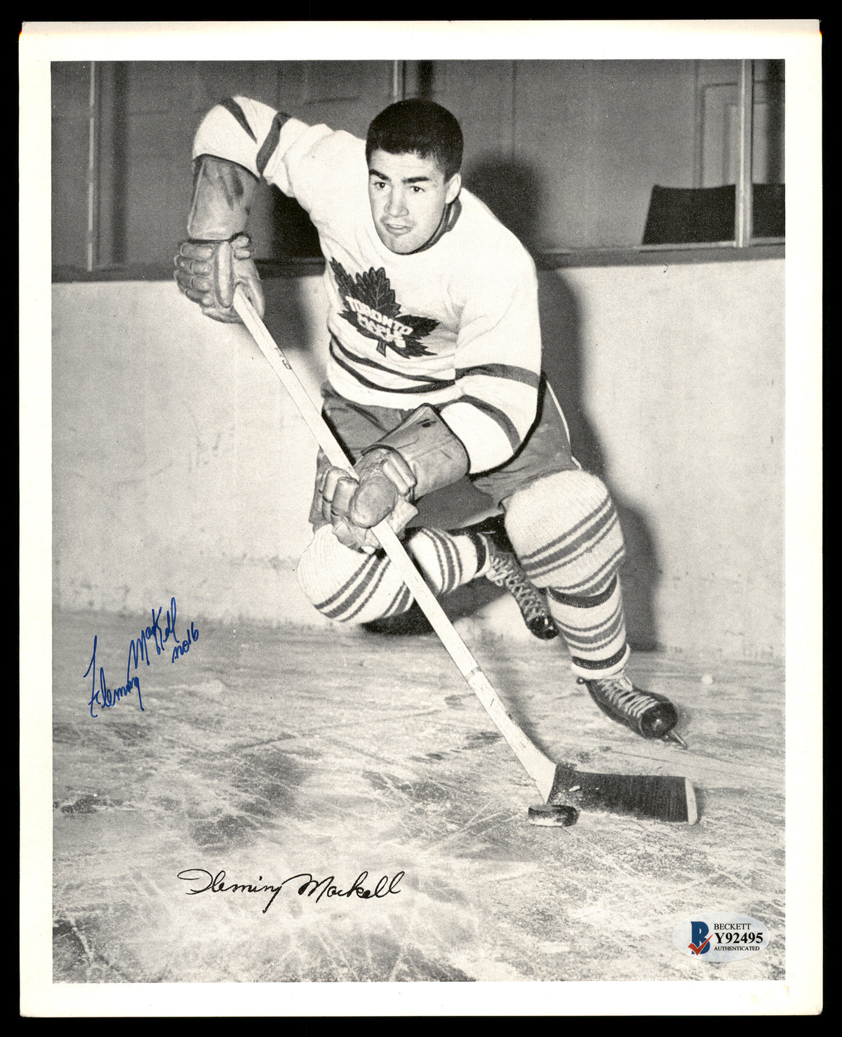 Fleming Mackell Autographed 1945-54 Quaker Oats 8x10 Photo Toronto Map ...