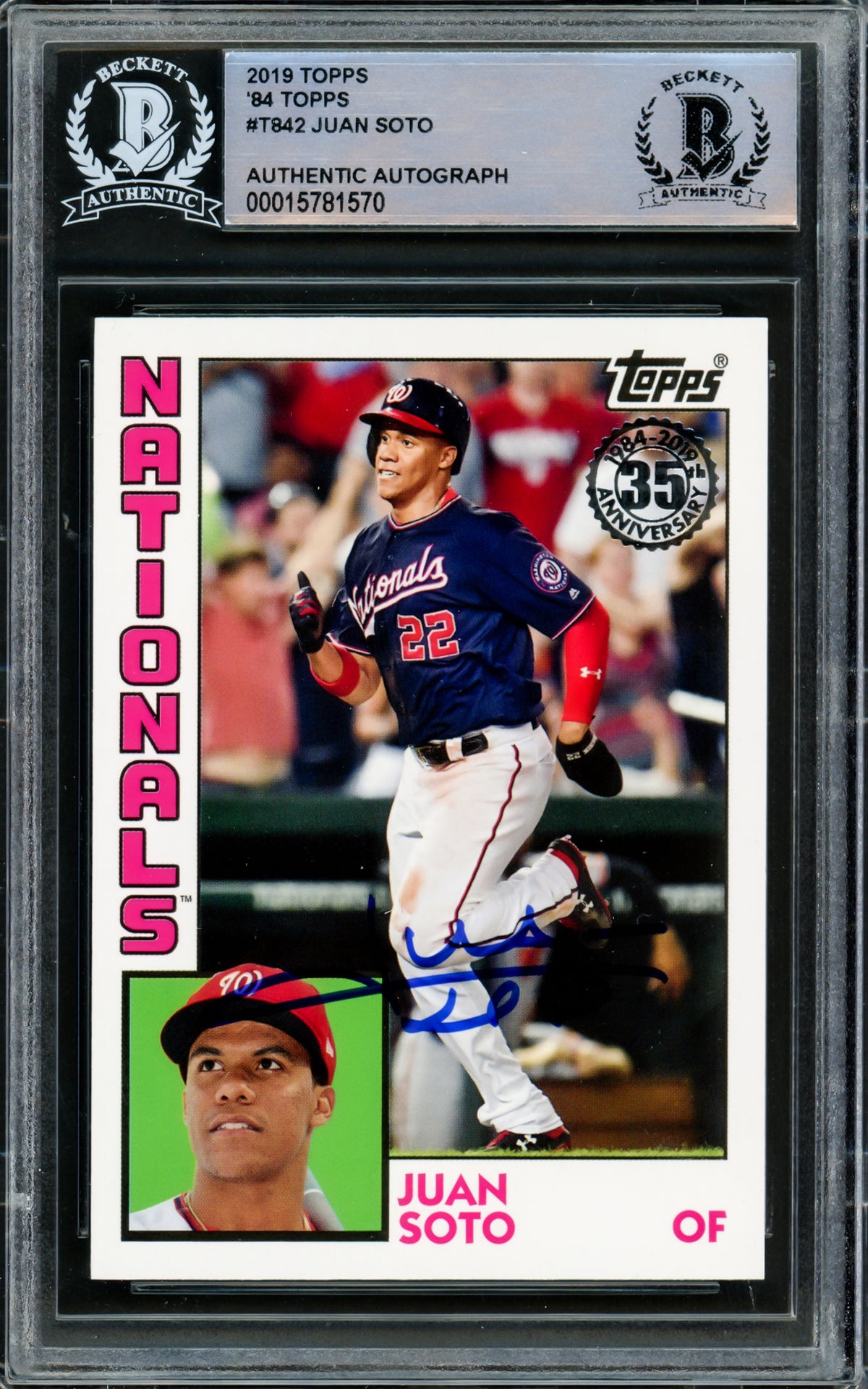 Juan Soto Autographed 2019 Topps 35th Anniversary Card #T84-2 Washingt ...