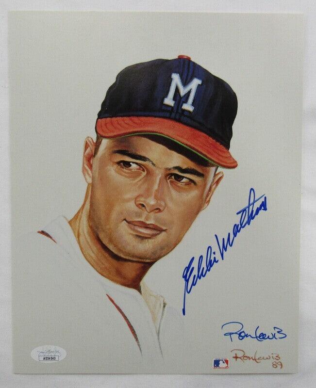 Ed Mathews Signed 8x10 Photo JSA AD34543 — RSA