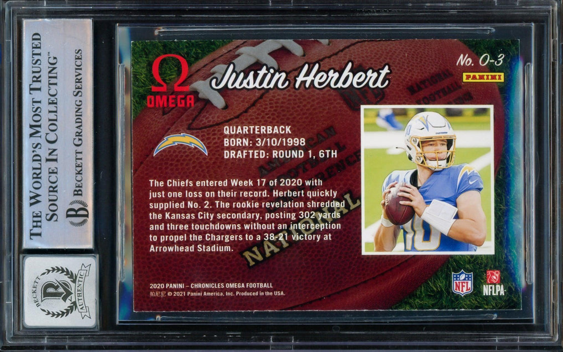Justin Herbert Autographed 2020 Panini Chronicles Omega Rookie Card #O ...