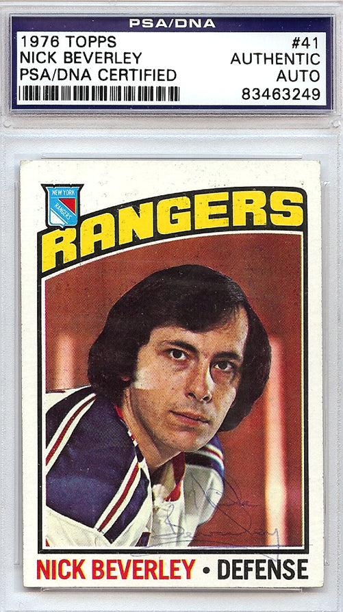Nick Beverley Autographed 1976 Topps Card #41 New York Rangers PSA/DNA ...