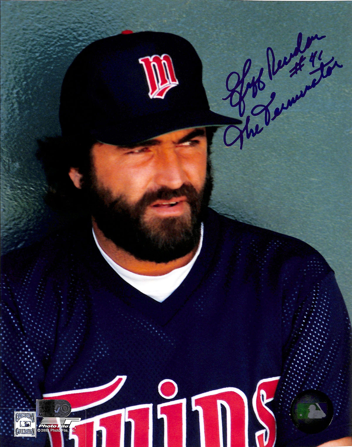 Jeff Reardon Signed And Inscribed The Terminator 8x10 Photo (AIV) — RSA