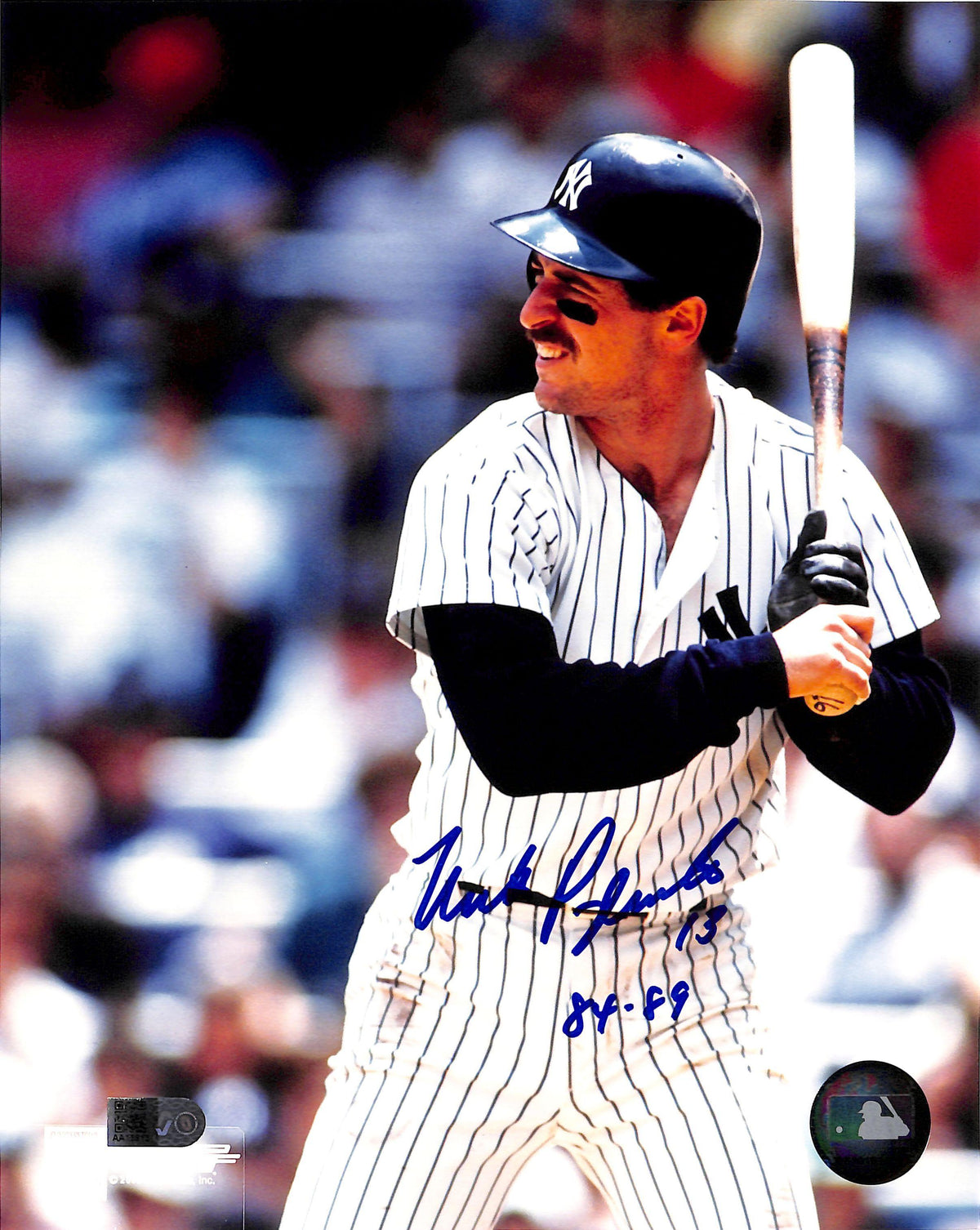 Mike Pagliarulo Signed And Inscribed 1984-89 8x10 Photo (AIV) — RSA