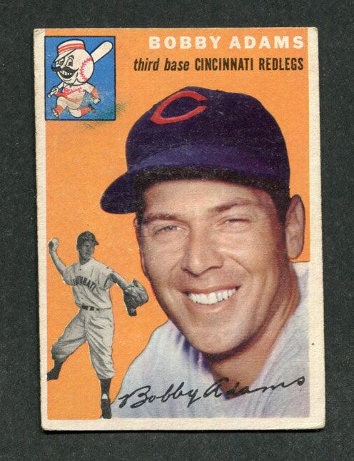 1954 Topps #123 Bobby Adams Cincinnati Redlegs Baseball Card — RSA