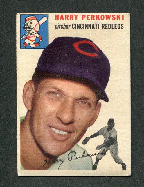 1954 Topps #125 Harry Perkowski Cincinnati Redlegs Baseball Card — RSA