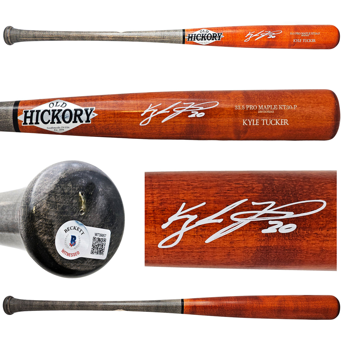 Kyle Tucker Autographed Orange Old Hickory Player Model Bat Houston As ...