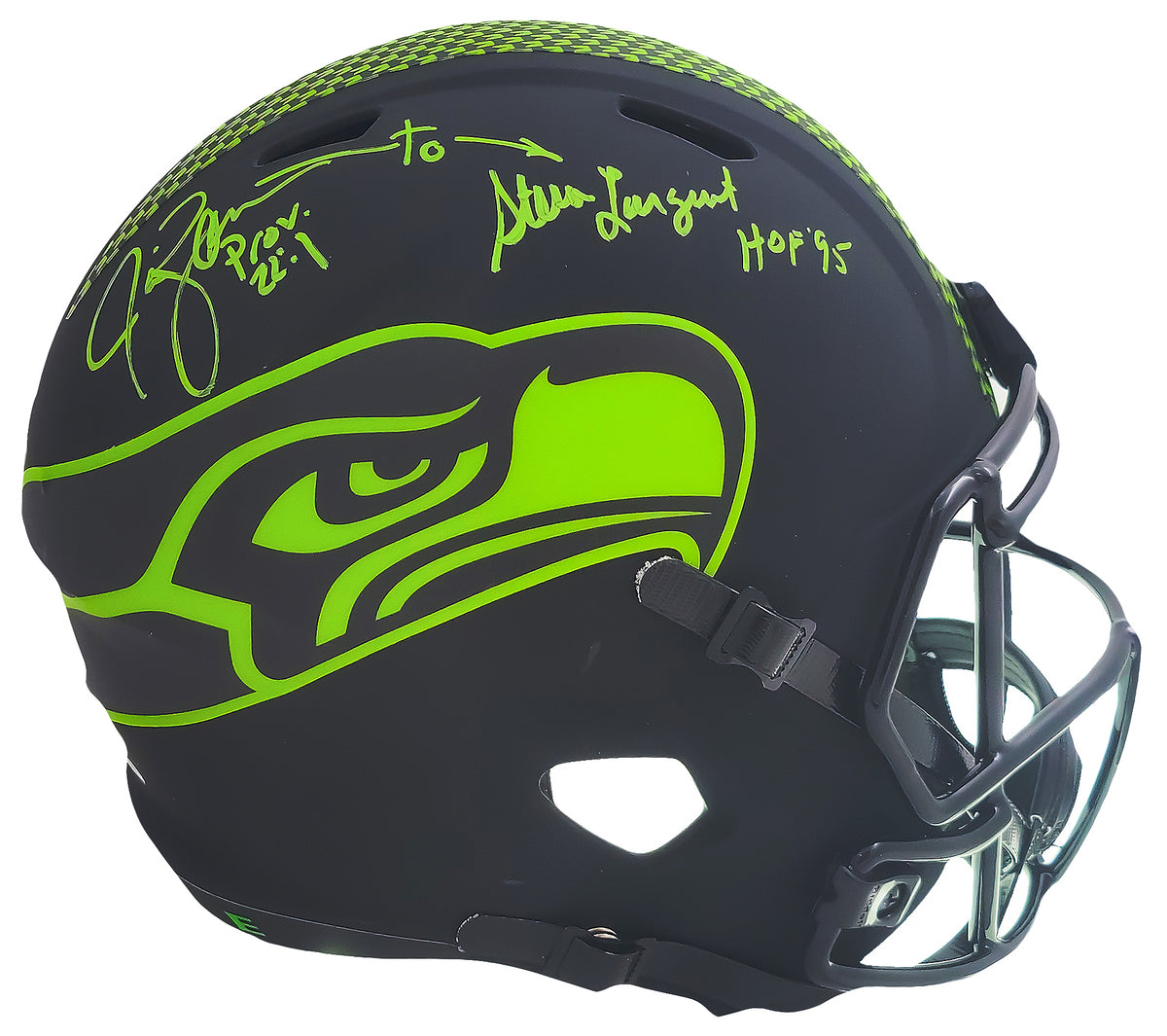 Steve Largent & Jim Zorn Autographed Seattle Seahawks Eclipse Black Fu ...