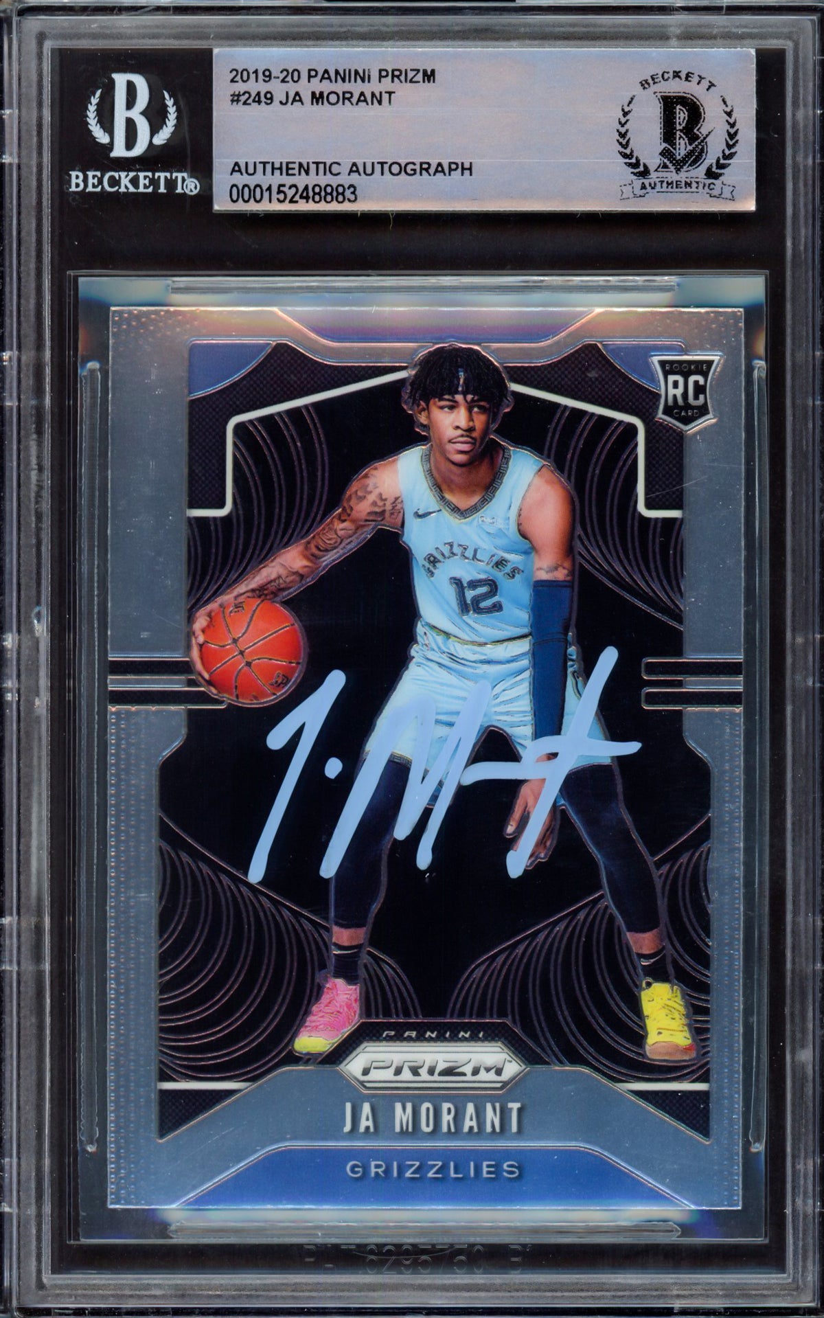 Ja Morant Autographed 2019-20 Panini Prizm Rookie Card #249 Memphis Gr ...