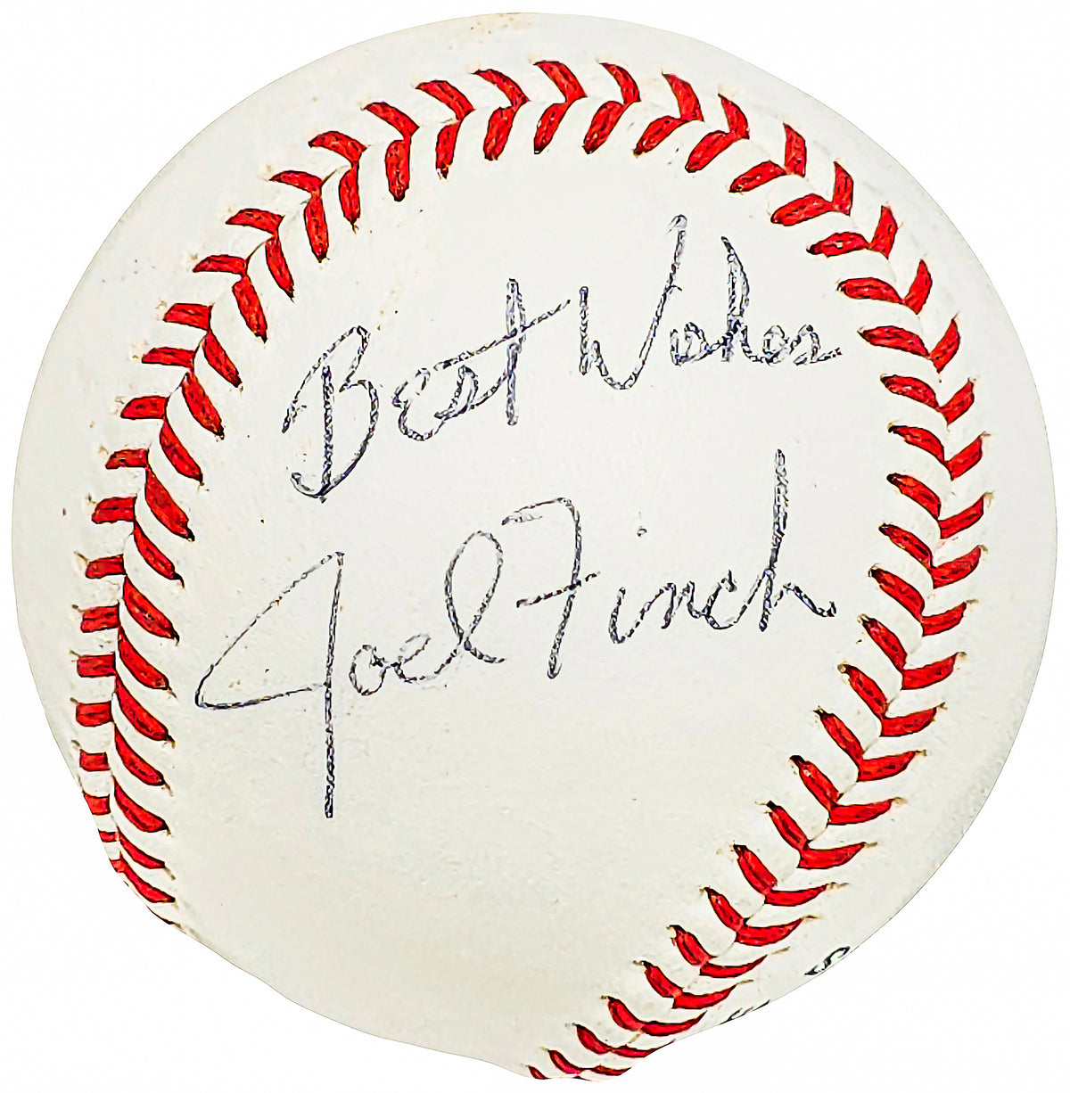 Joel Finch Autographed Official NCAA Baseball Boston Red Sox "Best Wis ...