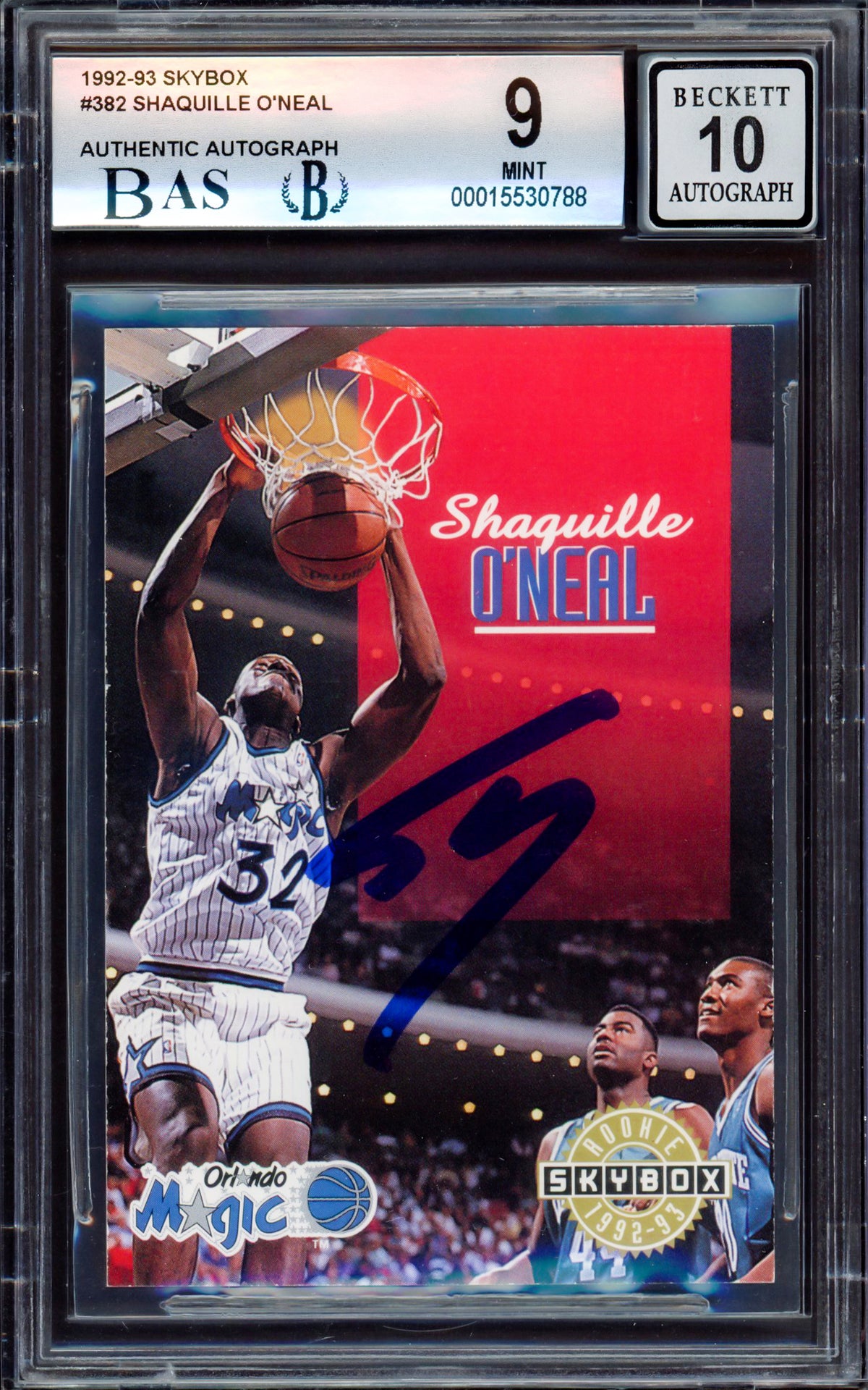 Shaquille "Shaq" O'Neal Autographed 1992-93 Skybox Rookie Card #382 Or ...