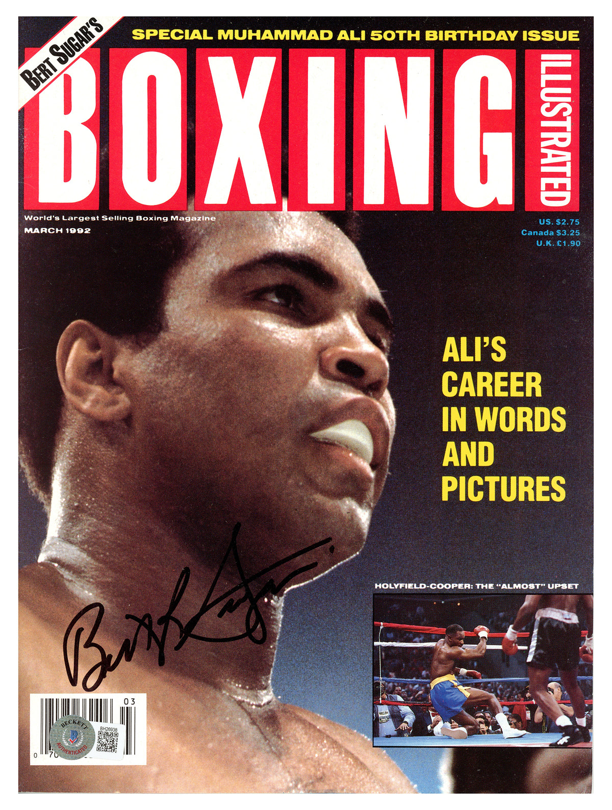 Bert Sugar Autographed Boxing Illustrated Magazine Beckett BAS QR #BH2 ...