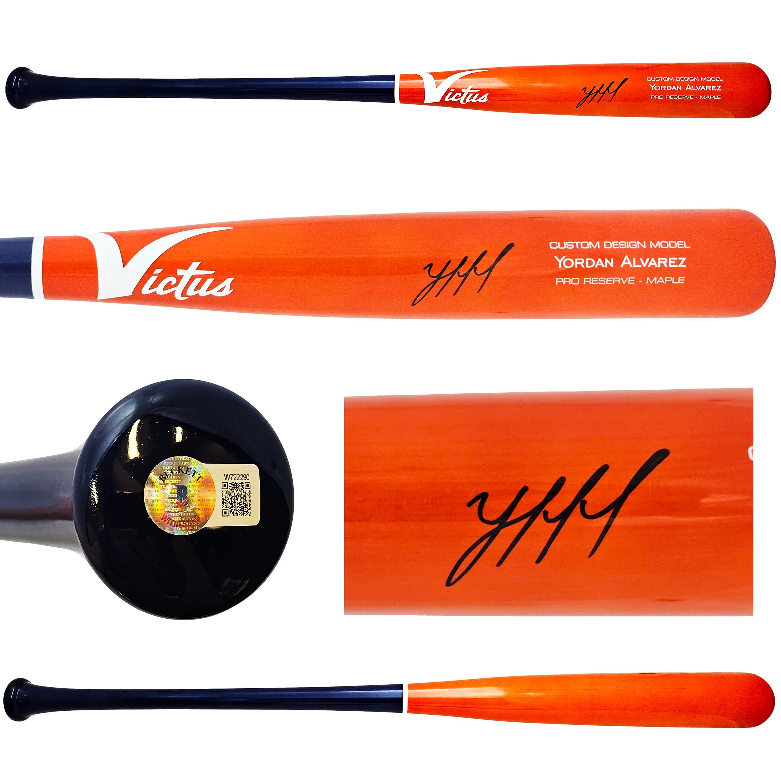 Yordan Alvarez Autographed Orange Victus Player Model Bat Houston Astr ...