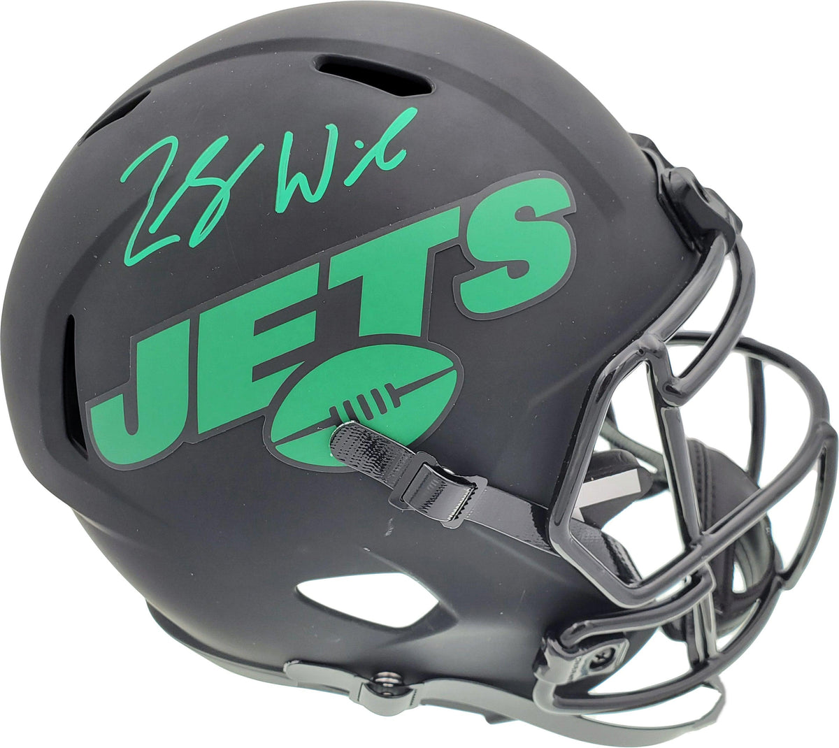 Zach Wilson Autographed New York Jets Eclipse Black Full Size Replica — RSA