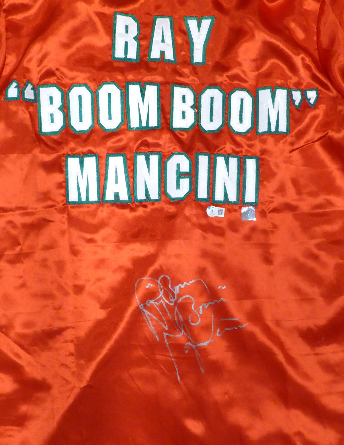 Ray "Boom Boom" Mancini Autographed Red Boxing Robe Beckett BAS QR #BH ...