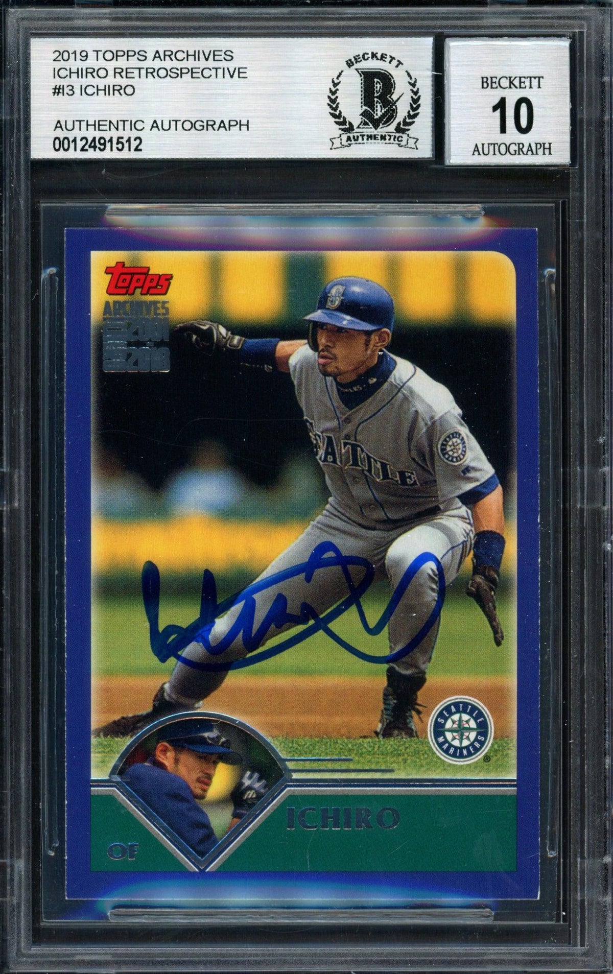 Ichiro Suzuki Autographed 2019 Topps Archives Retrospective Card #I-3 — RSA