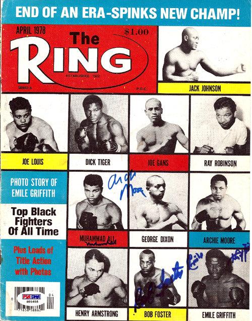 Muhammad Ali, Bob Foster, Emile Griffith & Archie Moore Autographed Th ...