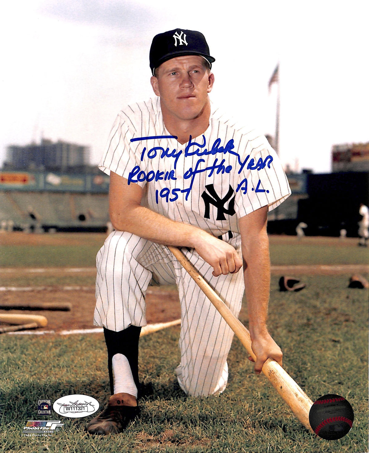 Tony Kubek Signed And Inscribed 1957 AL ROY 8x10 Photo (JSA) — RSA