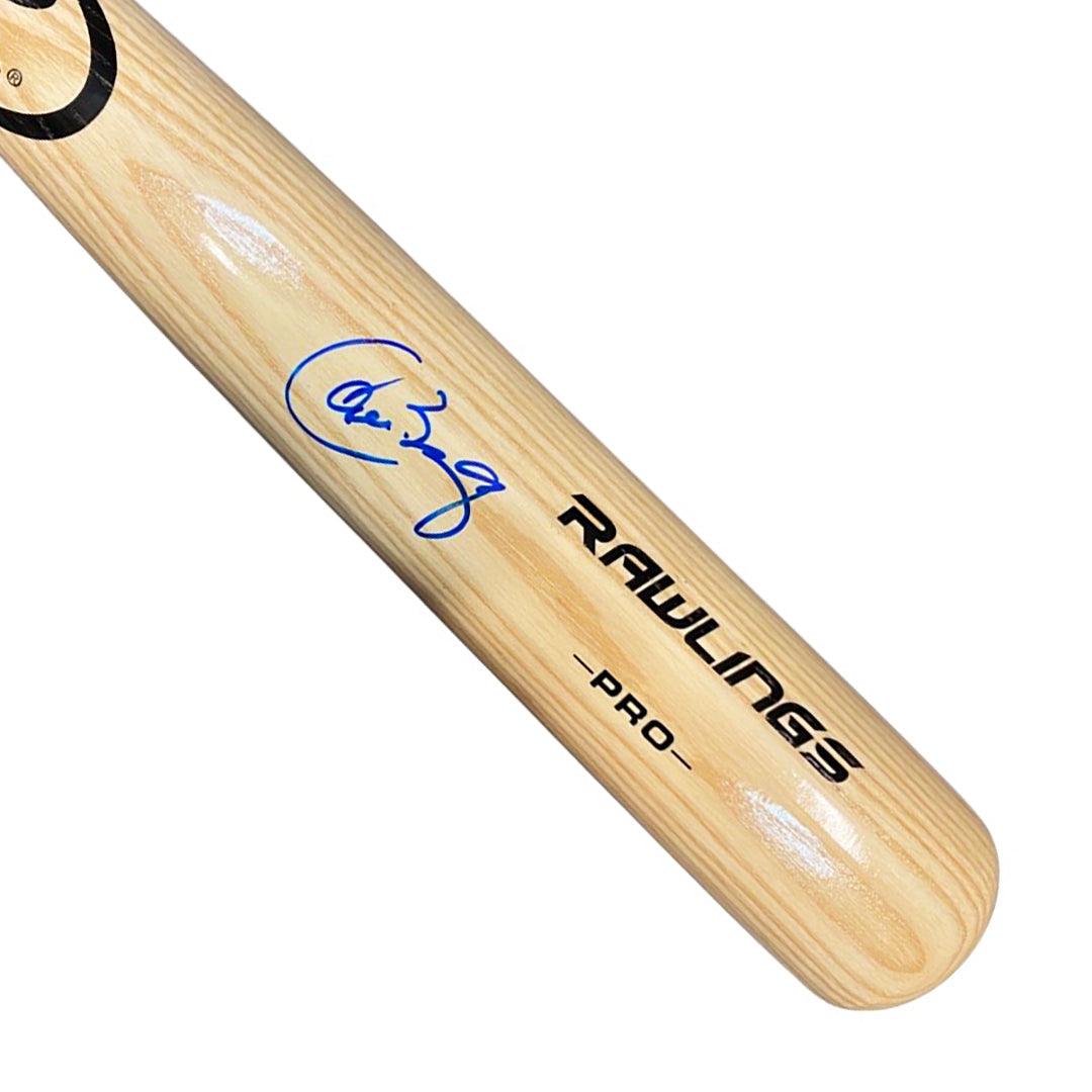 Carlos Baerga Signed Rawlings Pro Blonde Blue Ring Baseball Bat (JSA) — RSA