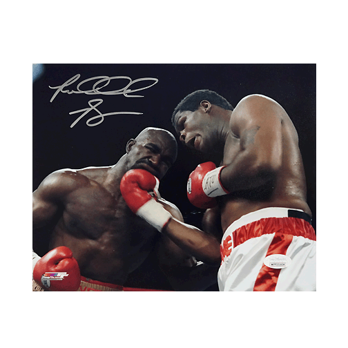 Riddick Bowe Signed Holyfield Uppercut 8x10 Photo (JSA) — RSA