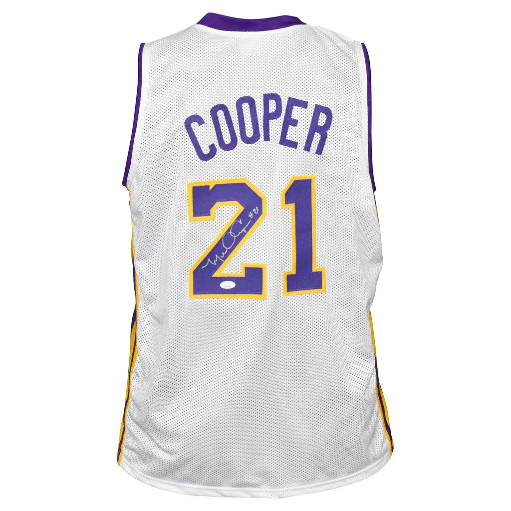 Michael Cooper Signed Los Angeles White Basketball Jersey (JSA) — RSA