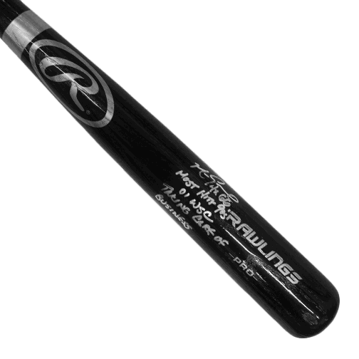 Mark Grace Autographed Full Size Rawlings Baseball Bat Black (JSA) wit ...
