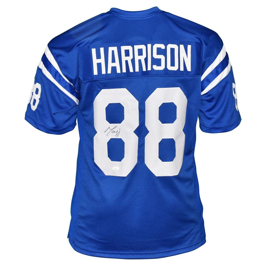 Marvin Harrison Signed Indianapolis Pro Blue Football Jersey Blue Ink — RSA