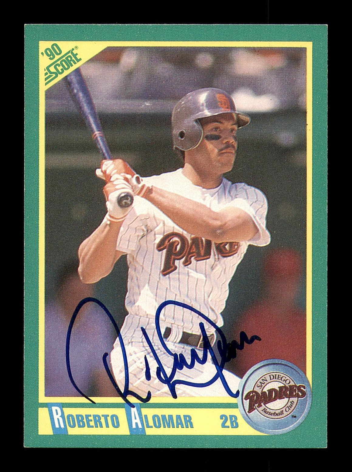 Roberto Alomar Autographed 1990 Score Card #12 San Diego Padres SKU #1 — RSA