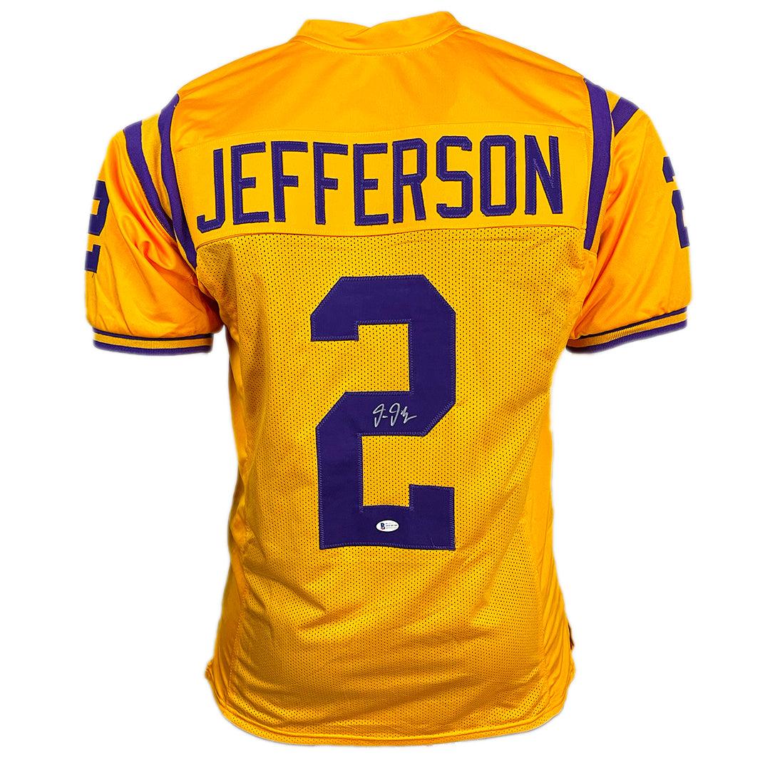 Justin Jefferson Signed LSU College Yellow Football Jersey (Beckett) — RSA