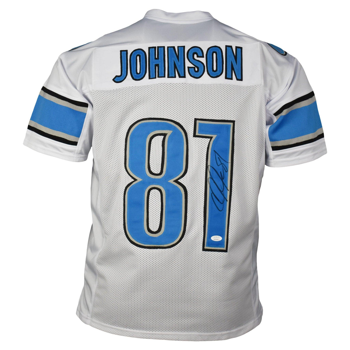 Calvin Johnson Signed Pro-Edition White Football Jersey (JSA) — RSA
