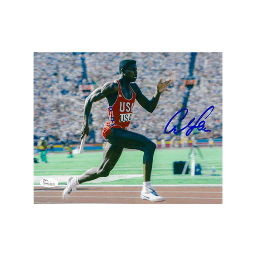Carl Lewis Autographed 8 x 10 Olympic Photo (JSA)Relay Pose — RSA