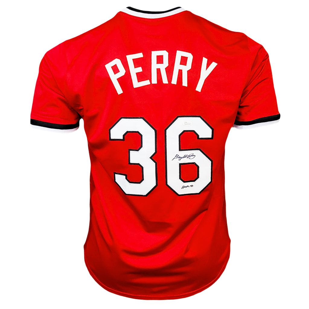 Gaylord Perry Signed HOF 91 Cleveland Red Baseball Jersey (JSA) — RSA