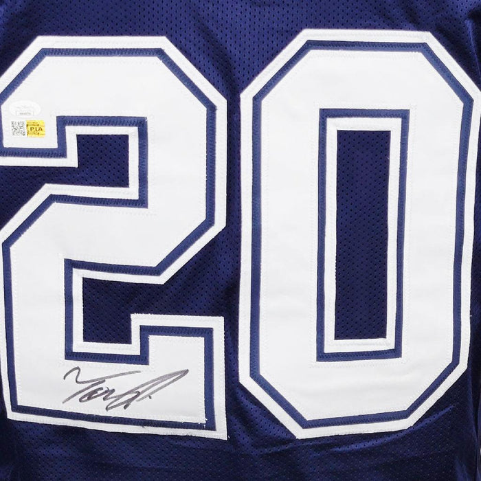 Tony Pollard Signed Dallas Blue Football Jersey (JSA) — RSA