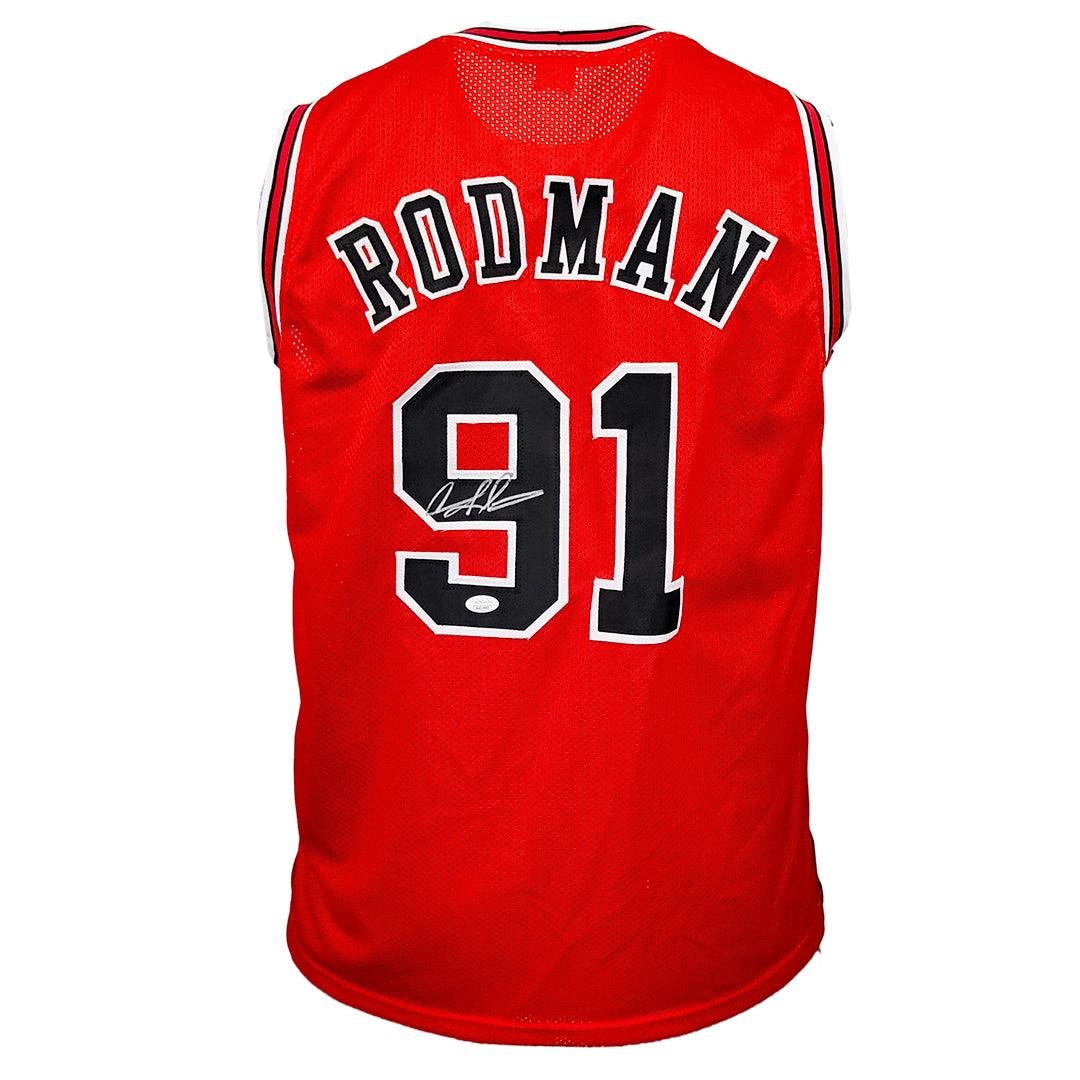 Dennis Rodman Signed Chicago Red Basketball Jersey (JSA) — RSA