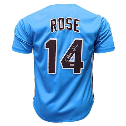 Pete Rose Signed Philadelphia Pro Style Baseball Jersey Blue (JSA) — RSA