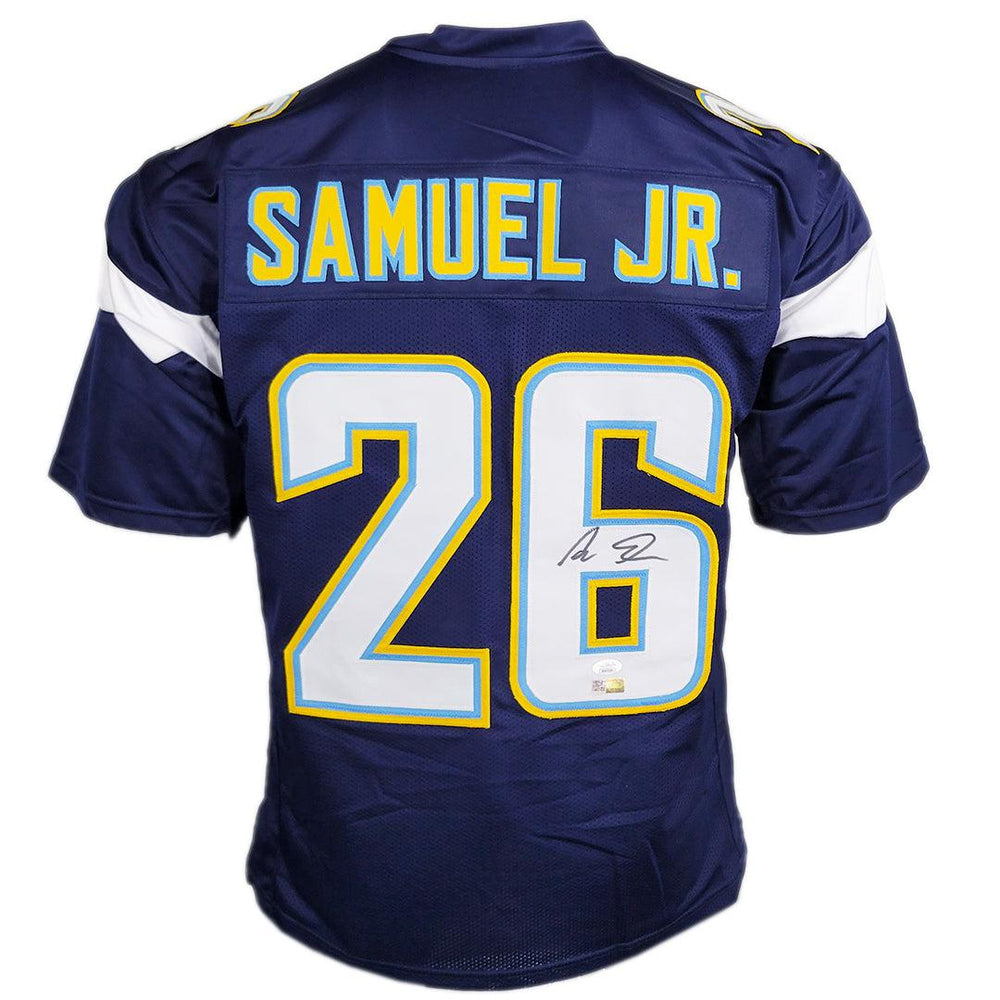 Asante Samuel Jr Signed Los Angeles Blue Football Jersey (JSA) — RSA