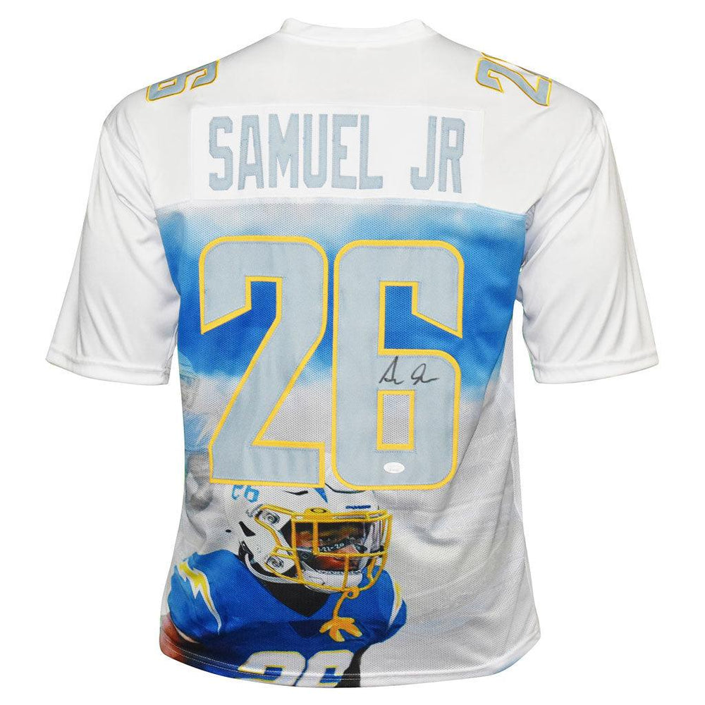 Asante Samuel Jr Signed Los Angeles White Artwork Football Jersey (JSA ...