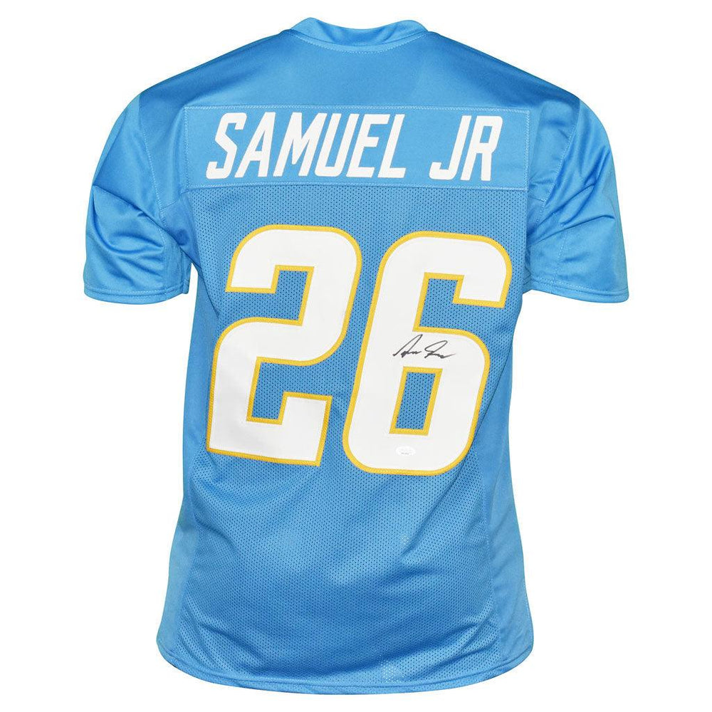 Asante Samuel Jr Signed Los Angeles Light Blue Football Jersey (JSA) — RSA