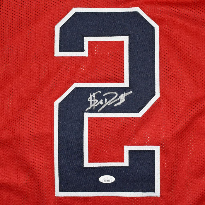 Shedeur Sanders Signed Jackson State College Red Football Jersey (JSA ...