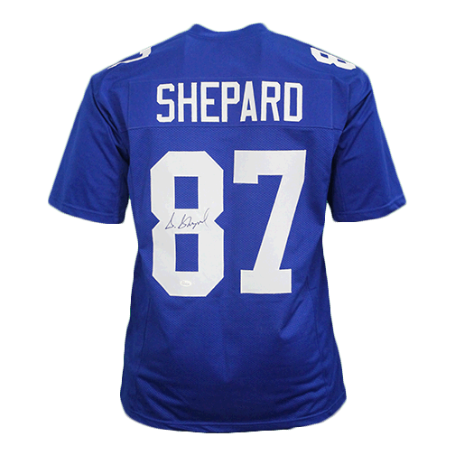 Sterling Shepard Autographed Pro Style Football Jersey Blue (JSA) — RSA