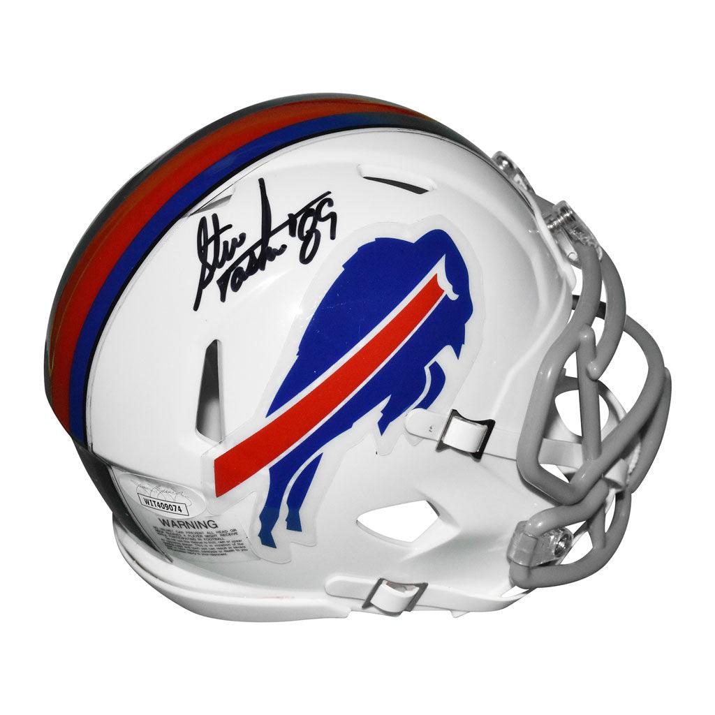 Steve Tasker Signed Buffalo Bills Speed Mini Replica White Football He ...