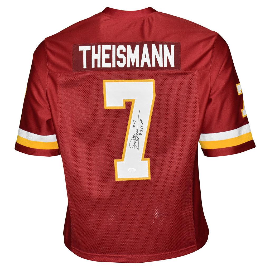 Joe Theismann Signed 83 MVP Inscription Washington Pro Red Football Je ...