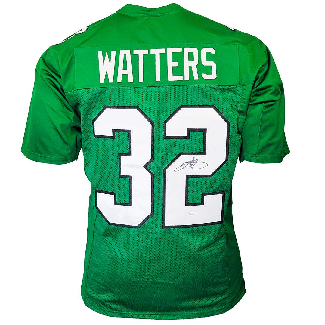 Ricky Watters Signed Philadelphia Green Football Jersey (JSA) — RSA